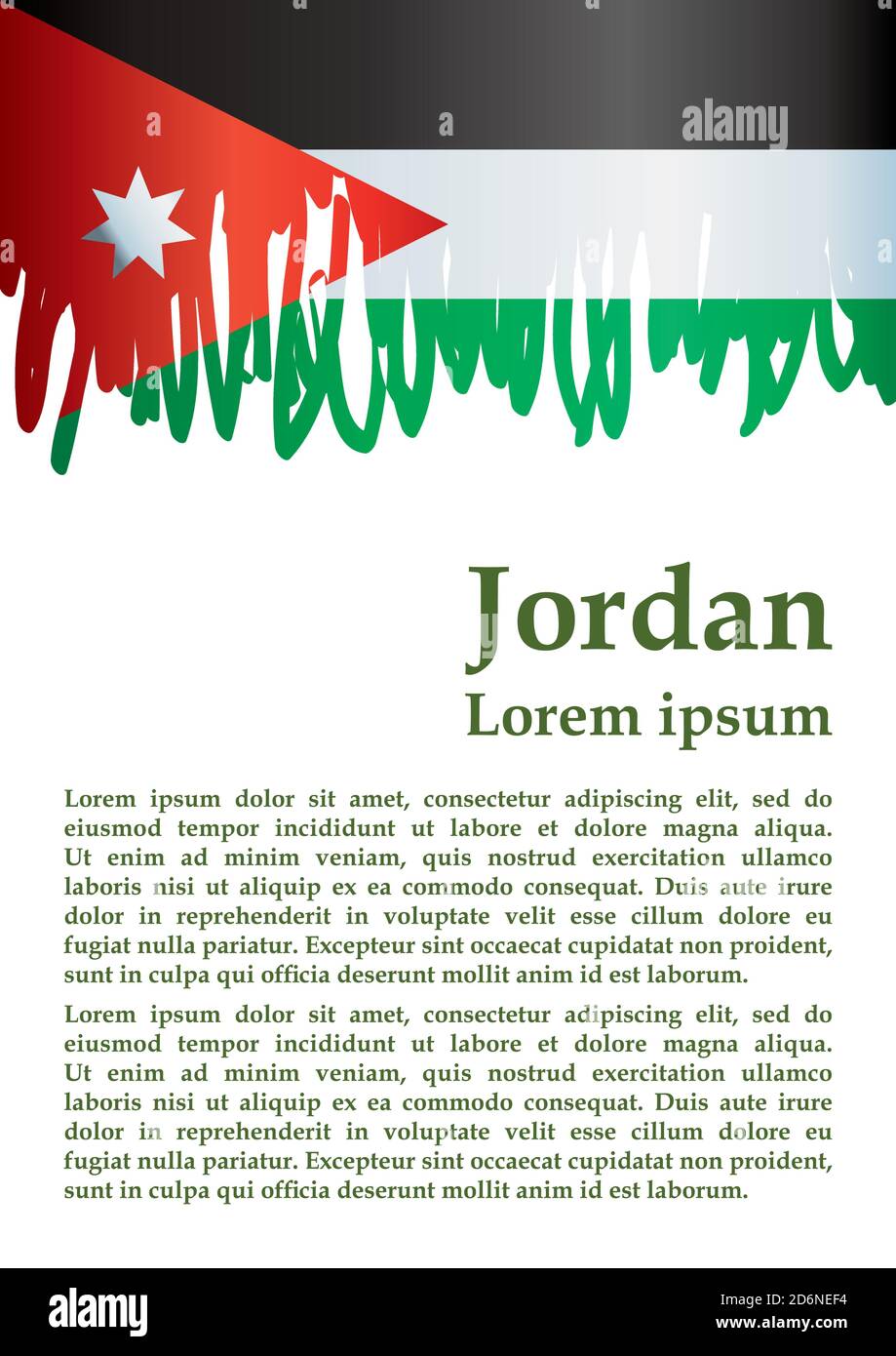 Flag of Jordan, Hashemite Kingdom of Jordan. Template for award design ...