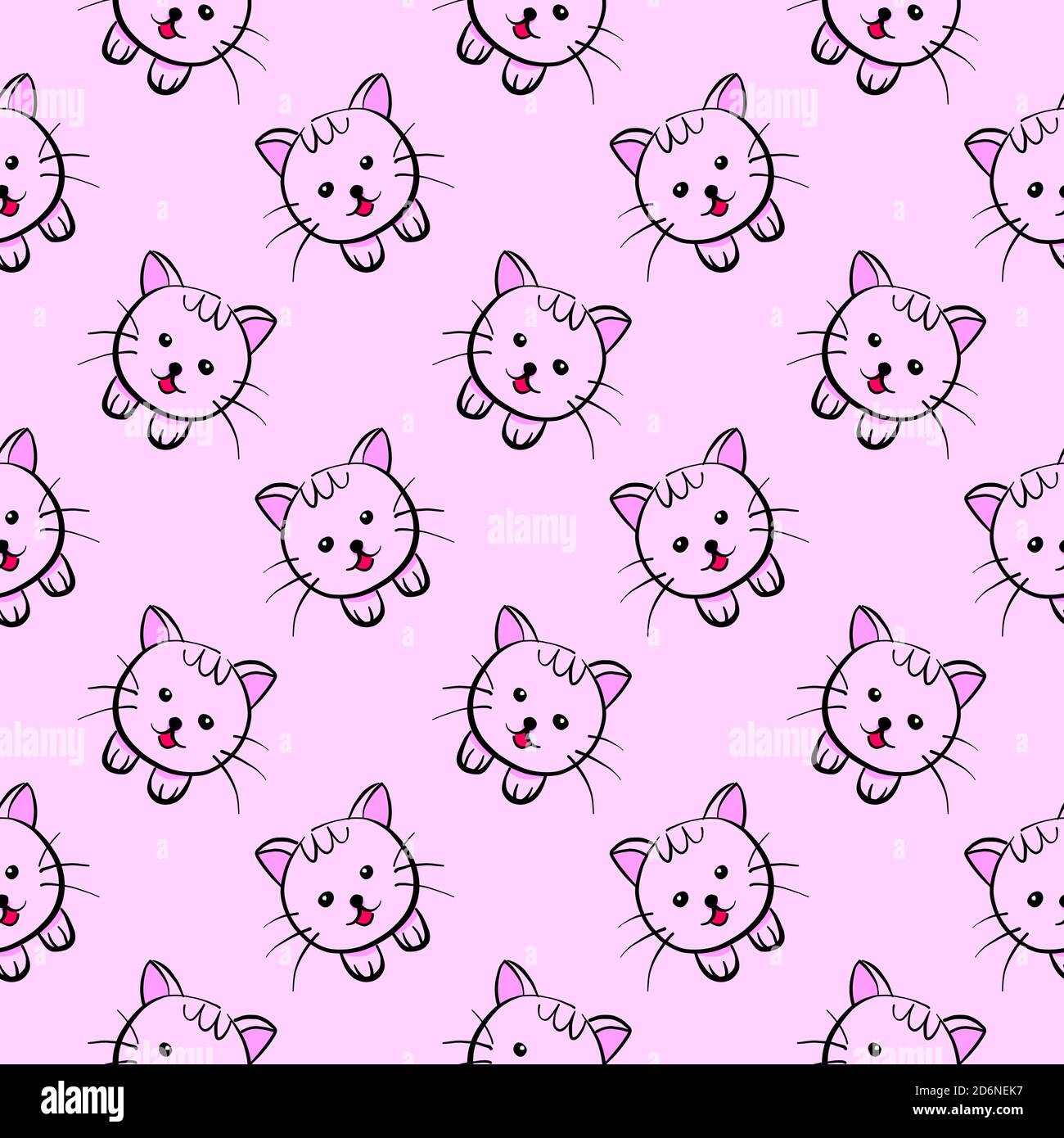 Cute cat face pattern Stock Vector Images - Alamy