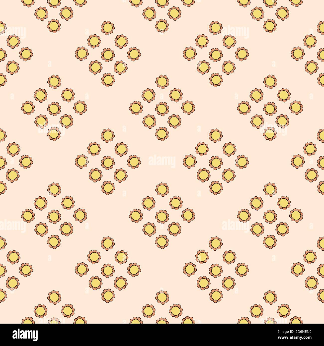 Very small flowers, seamless pattern on light brown background Stock ...