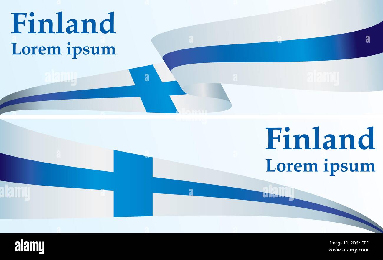 Flag of Finland, Republic of Finland. Bright, colorful vector ...