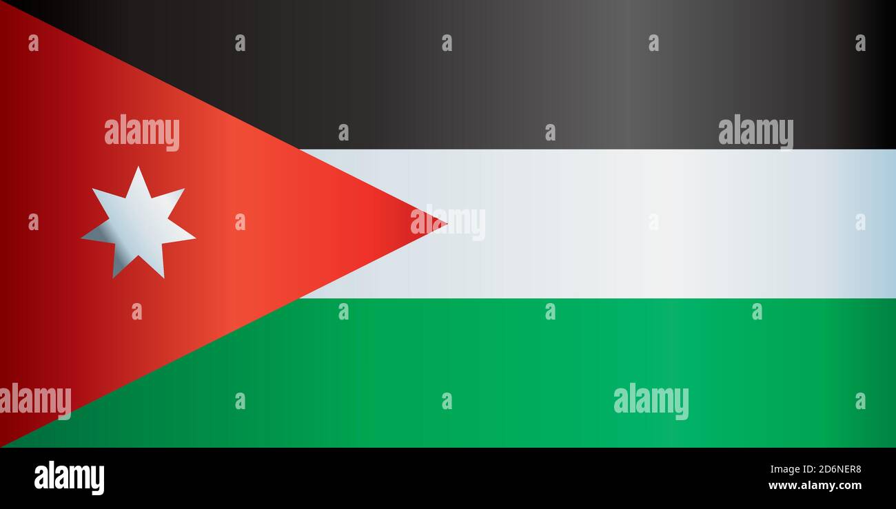 Flag of Jordan, Hashemite Kingdom of Jordan. Bright, colorful vector ...