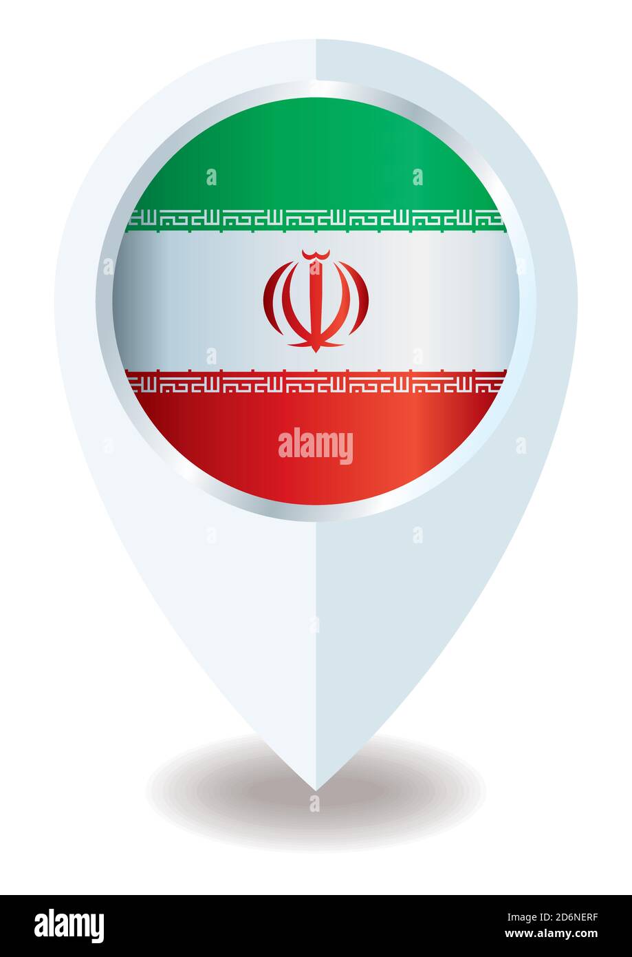 Flag of Iran, location icon for Multipurpose, Islamic Republic of Iran ...