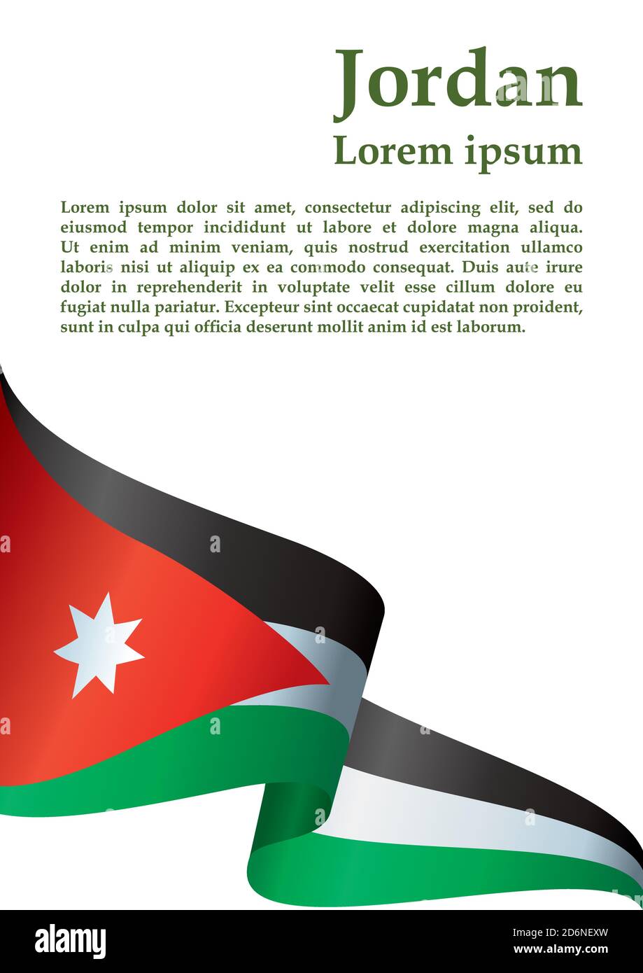 Flag of Jordan, Hashemite Kingdom of Jordan. Template for award design ...