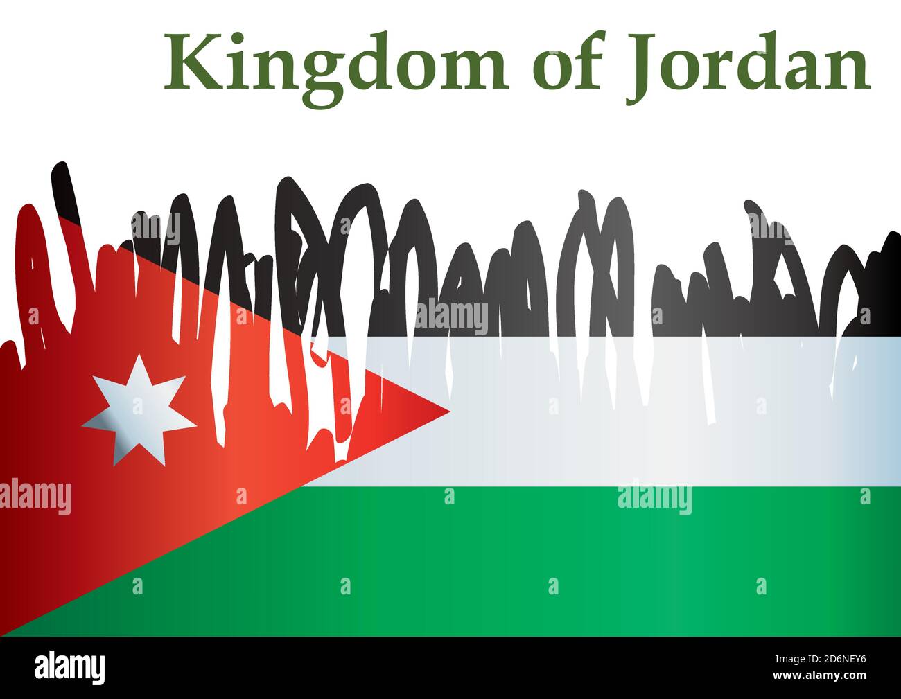 Flag of Jordan, Hashemite Kingdom of Jordan. Bright, colorful vector ...