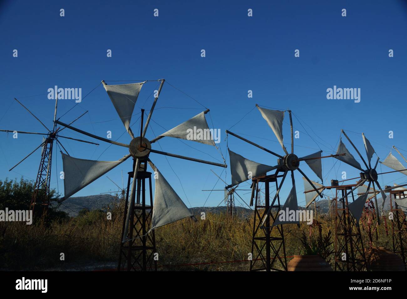Traditional windmills on the Lasithi Plateau in Crete Stock Photo - Alamy