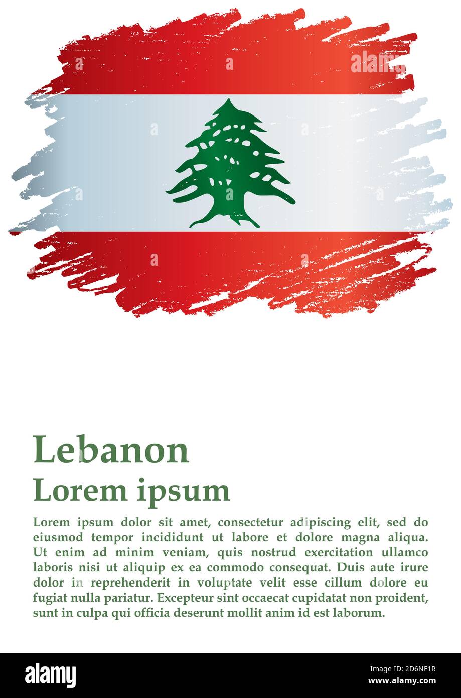 Flag of Lebanon, Lebanese Republic, Template for award design, an ...