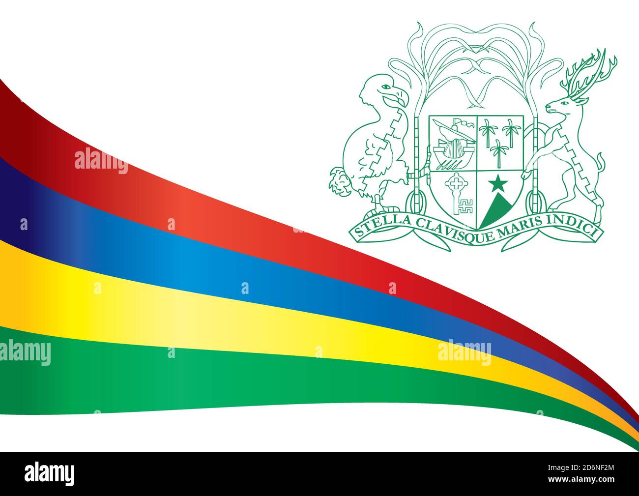 Flag of Mauritius, Republic of Mauritius. Bright, colorful vector ...