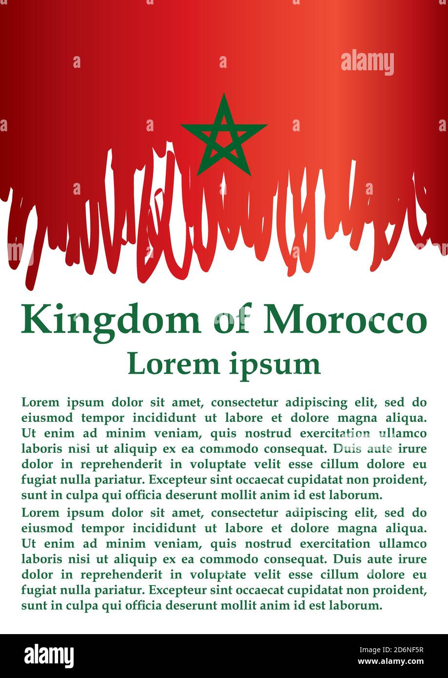 Flag of Morocco, Kingdom of Morocco. template for award design, an ...