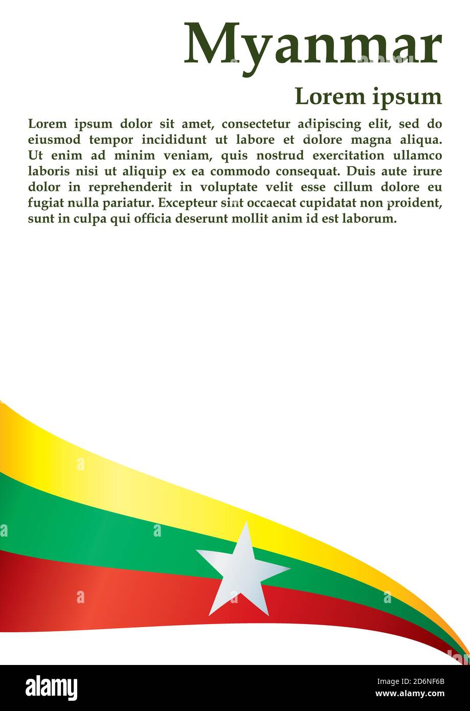 Flag of Myanmar, Republic of the Union of Myanmar. template for award ...