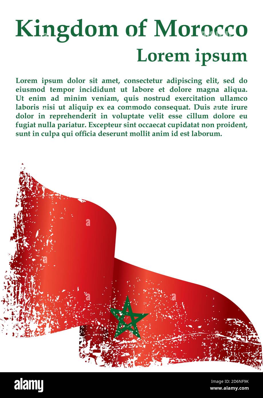 Flag of Morocco, Kingdom of Morocco. template for award design, an ...
