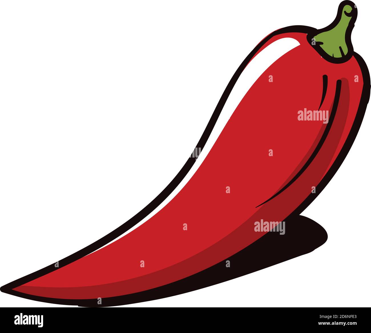 Red chilli peper, illustration, vector on white background Stock Vector ...