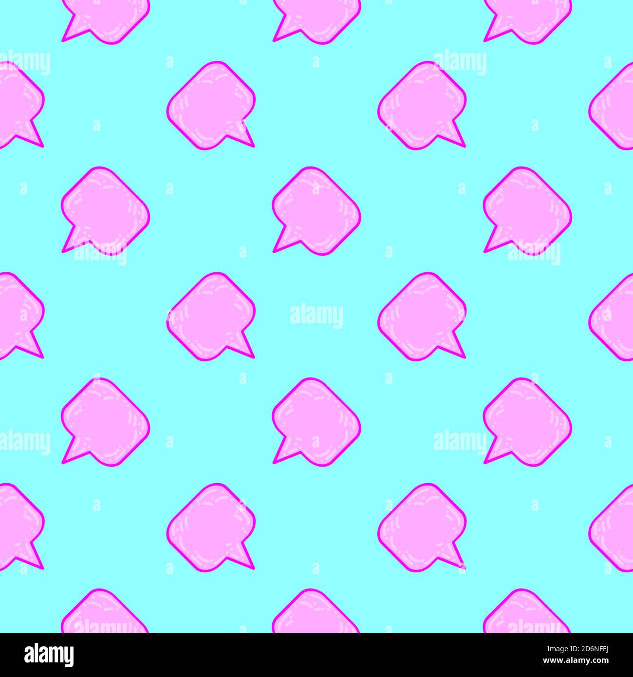 Pink conversation bubbles, seamless pattern on light blue background ...