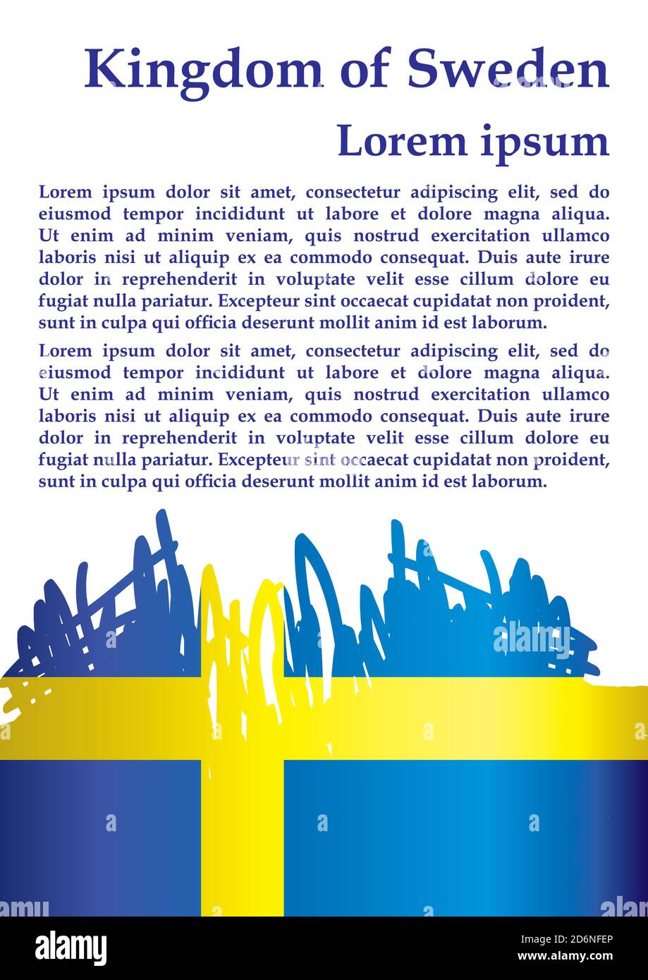 Flag of Sweden, Kingdom of Sweden. template for award design, an ...