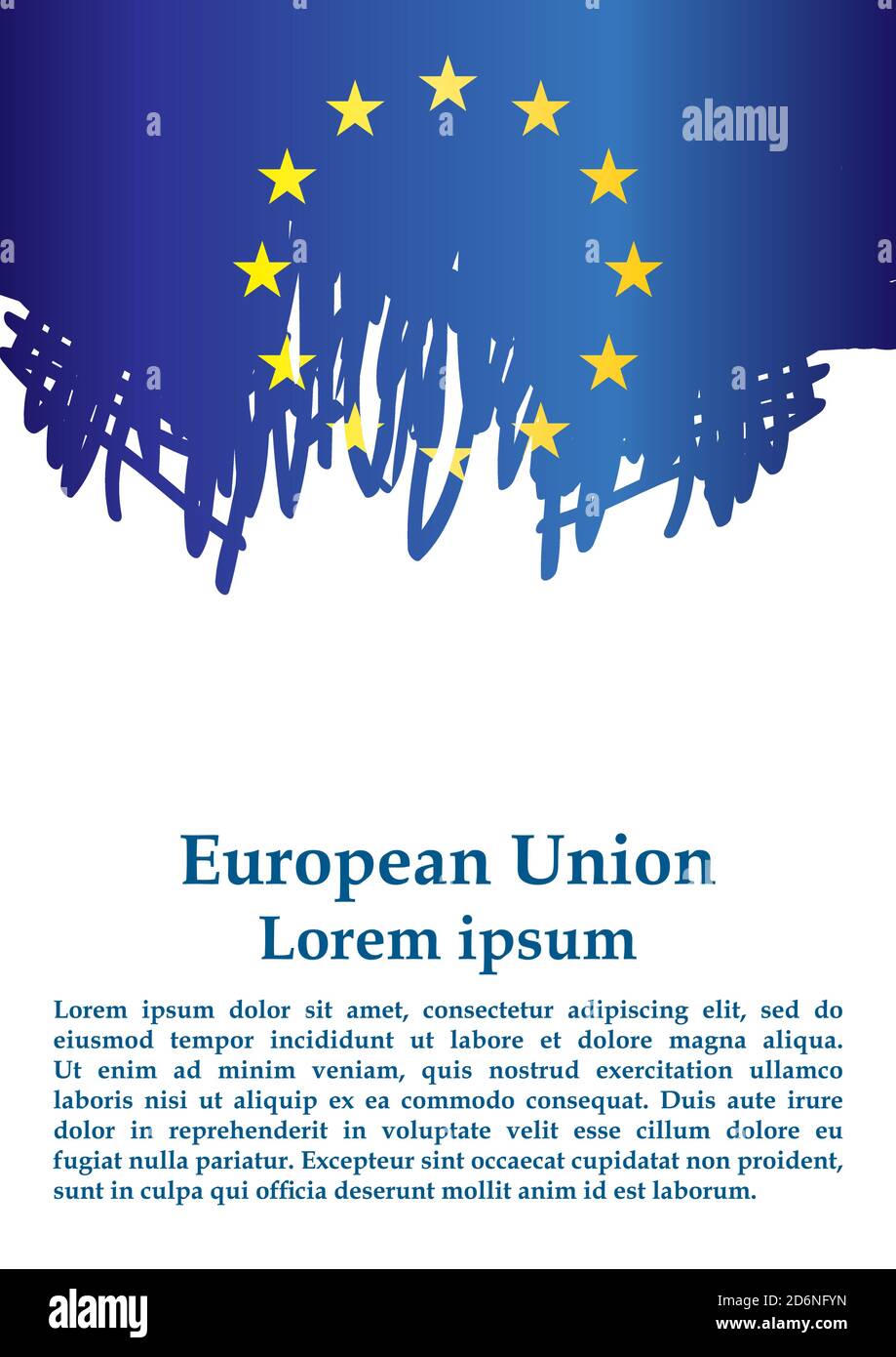 Flag of Europe, European Union. Template for award design, an official ...