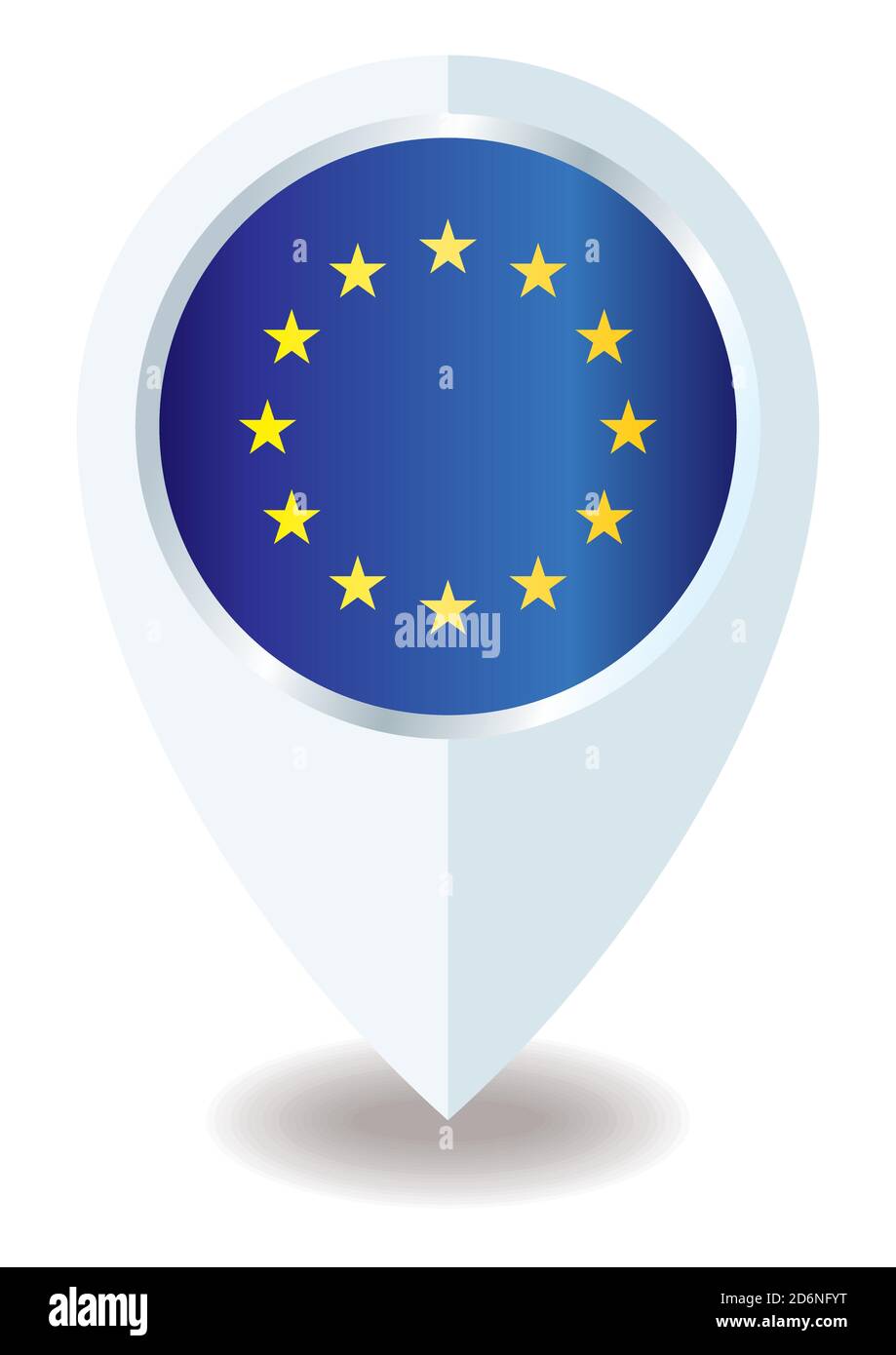 Flag of Europe, location icon for Multipurpose, European Union Stock ...