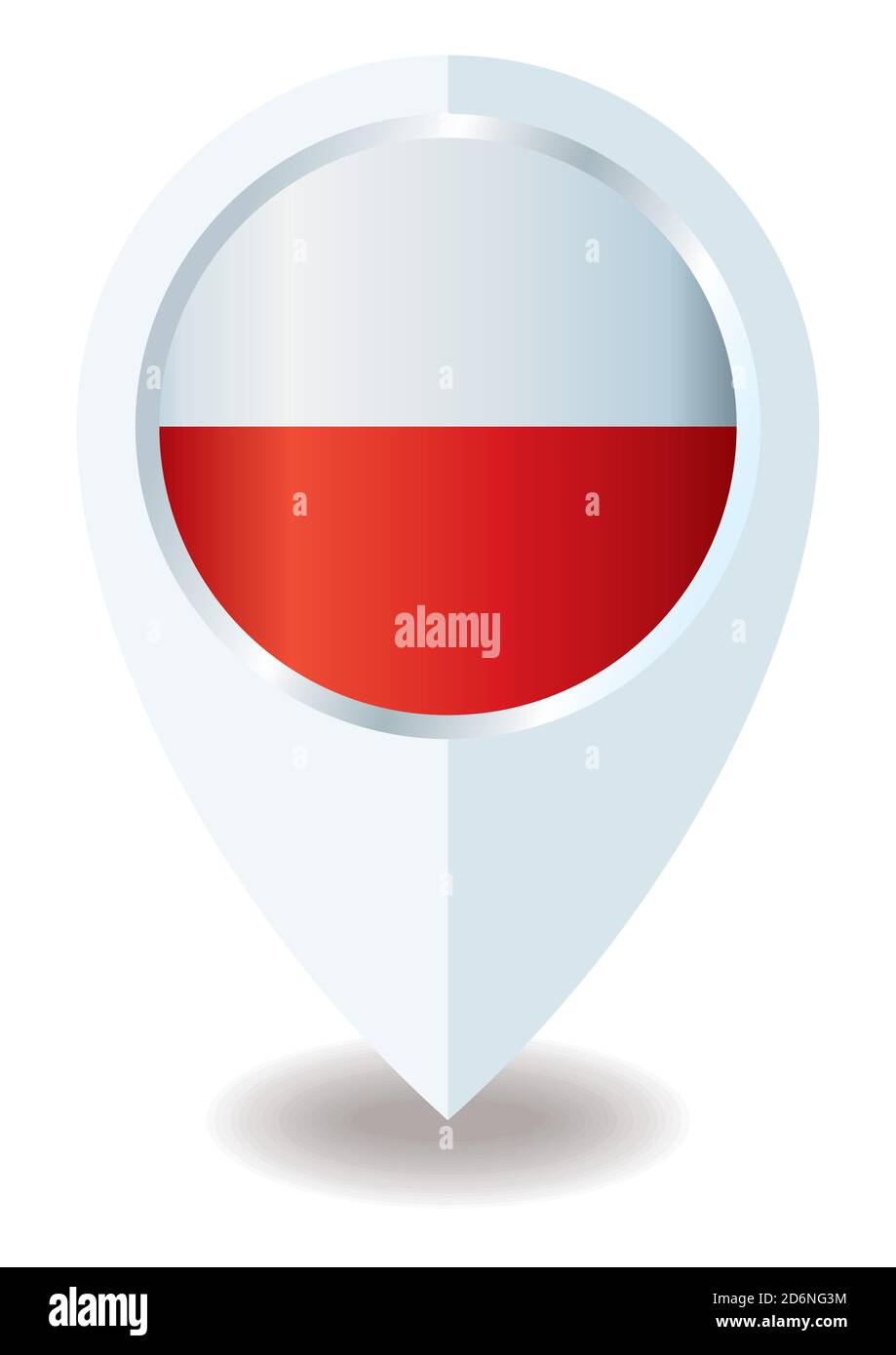 Flag of Poland, location icon for Multipurpose, Republic of Poland ...