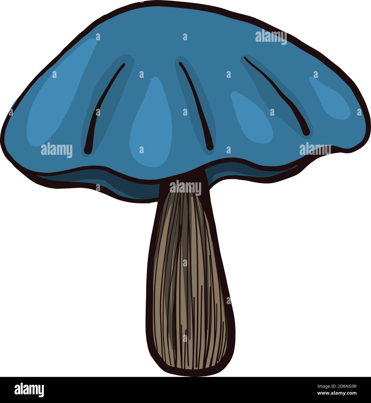 Blue mushroom, illustration, vector on white background Stock Vector ...