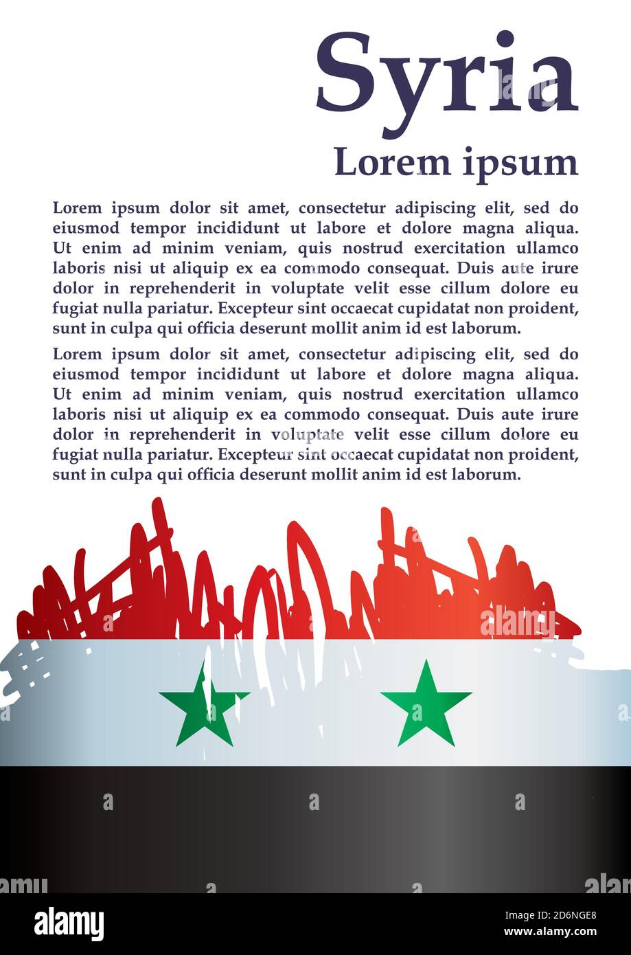 Flag of Syria, Syrian Arab Republic. Template for design award, an ...