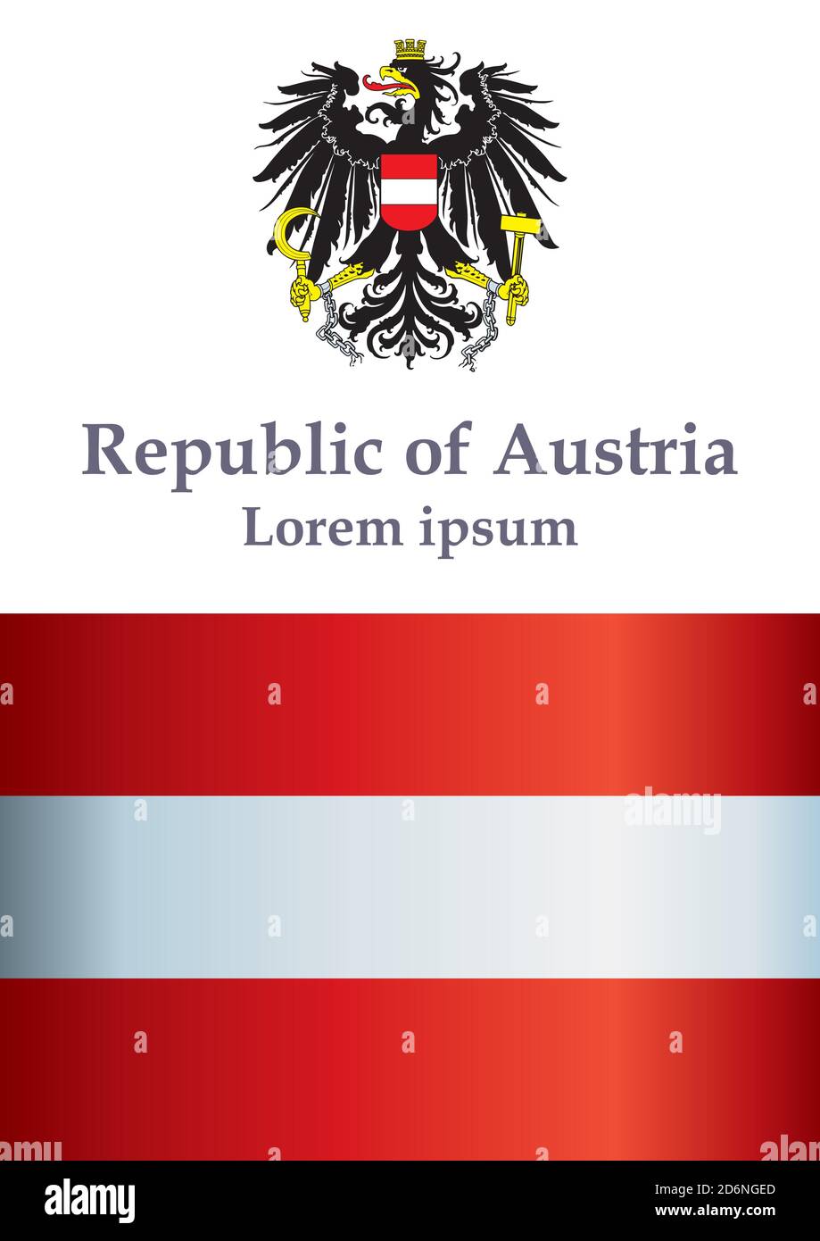 Flag of Austria, Republic of Austria. Template for award design, an ...