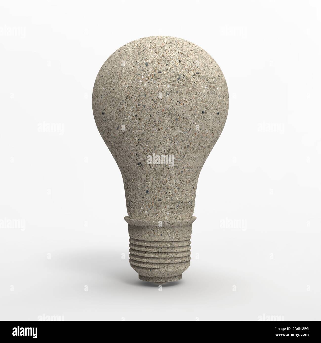 3D light bulb rendering with stone material illustration isolated on ...