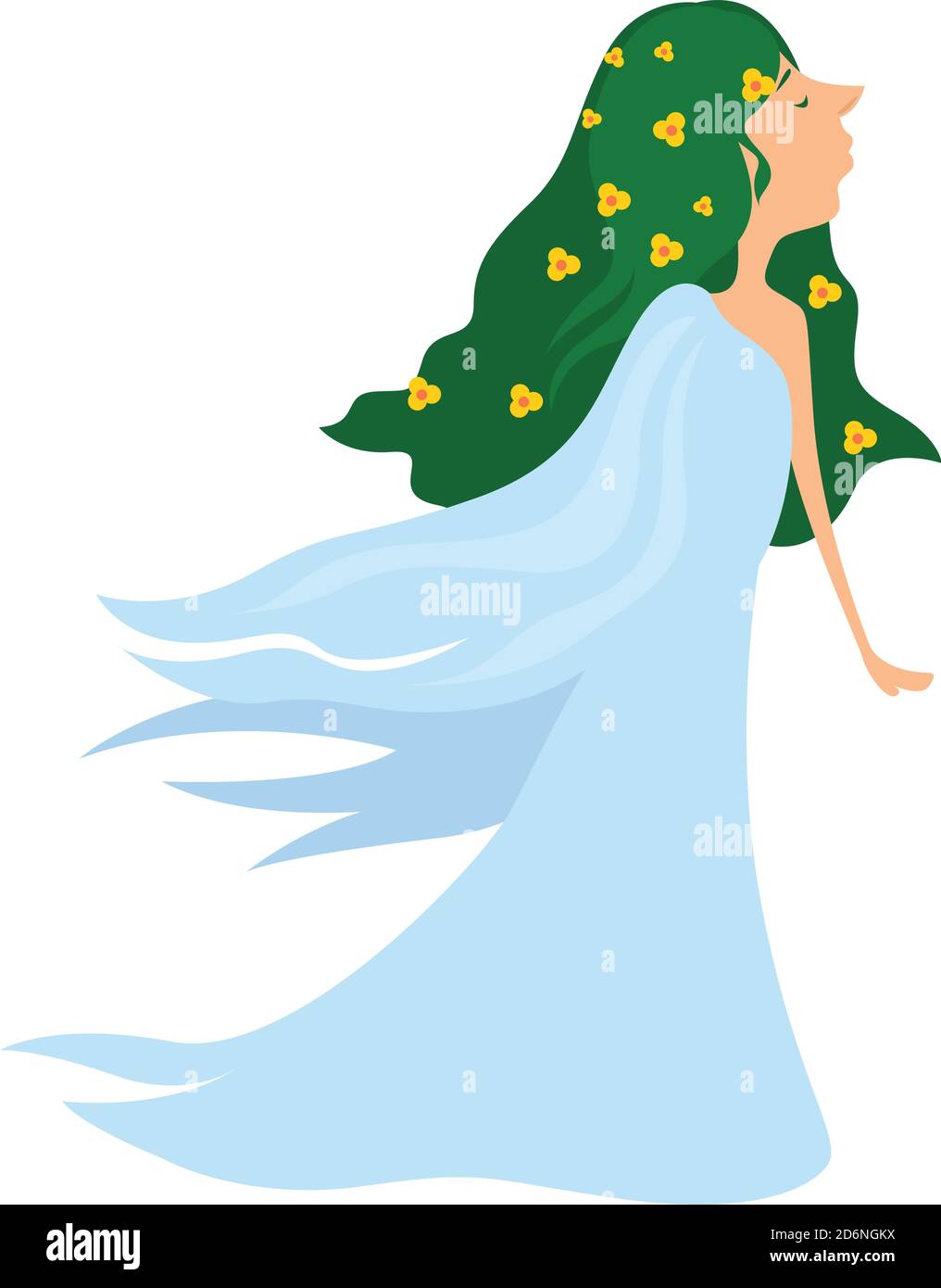 Beautiful woman on forest background Stock Vector Images - Alamy