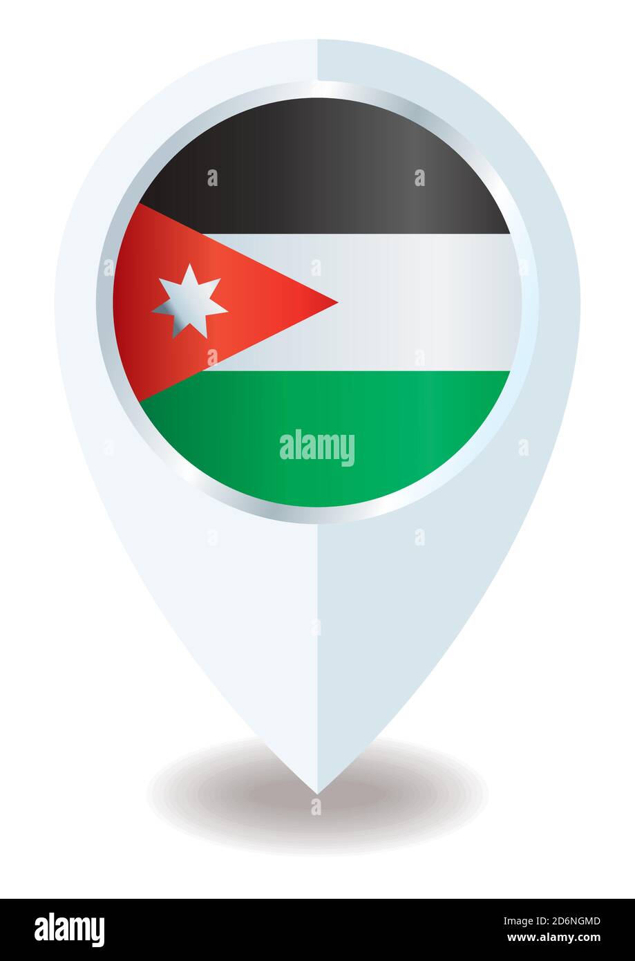 Flag of Jordan, location icon for Multipurpose, Hashemite Kingdom of ...