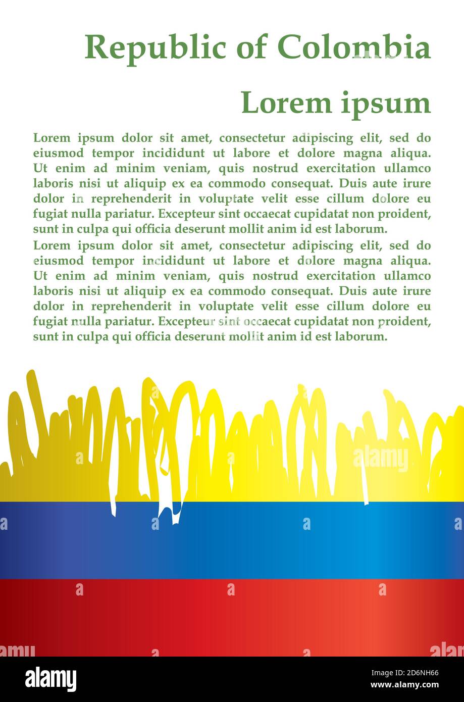 Flag of Colombia. Republic of Colombia. Template for award design, an ...