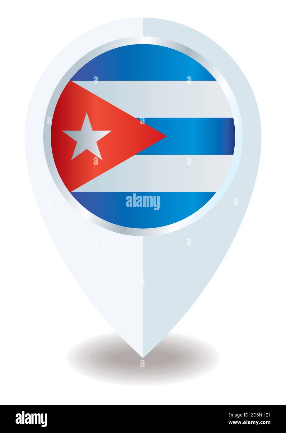 Flag of Cuba, location icon for Multipurpose, Republic of Cuba Stock ...