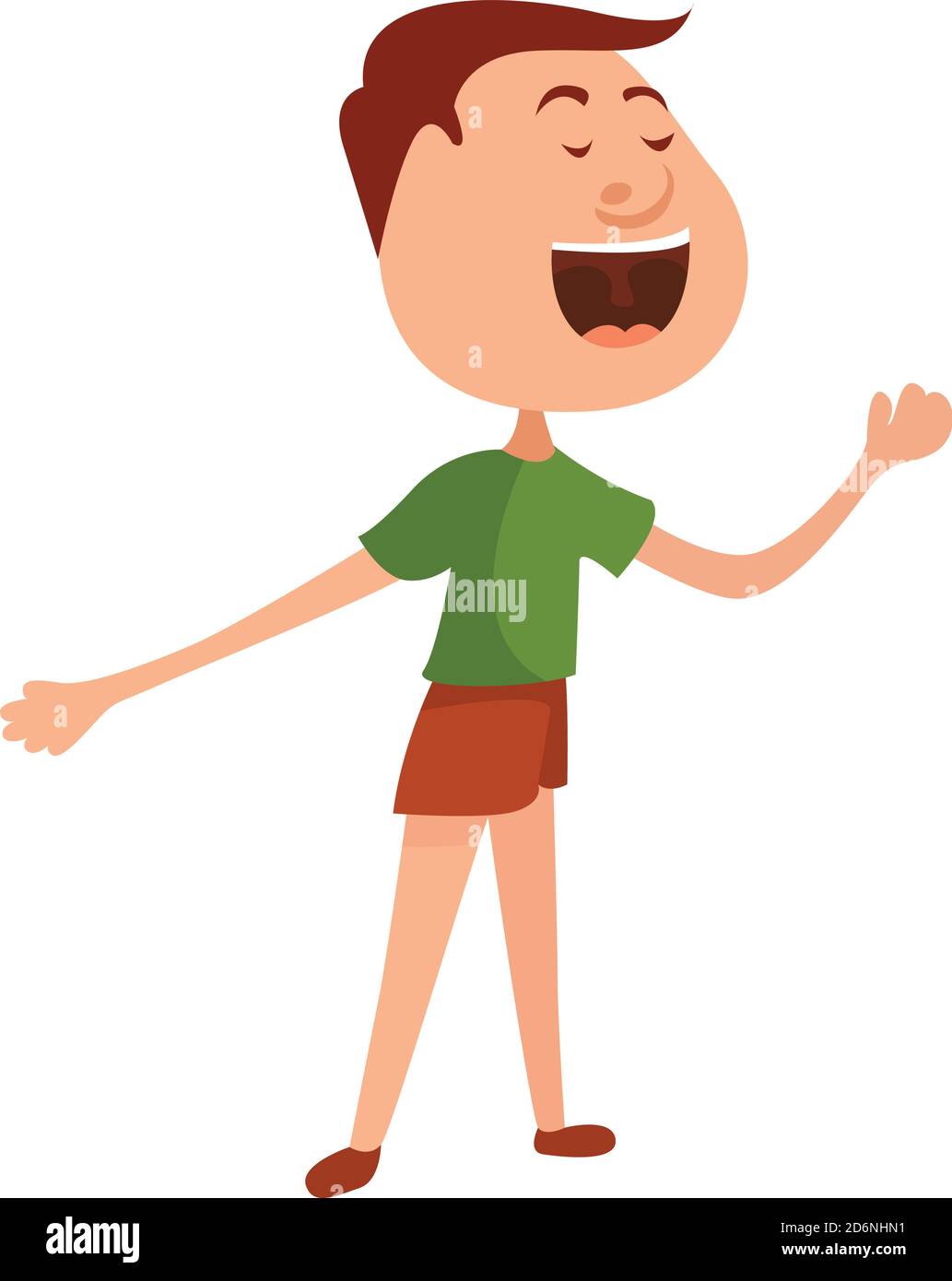 Boy singing, illustration, vector on white background Stock Vector ...