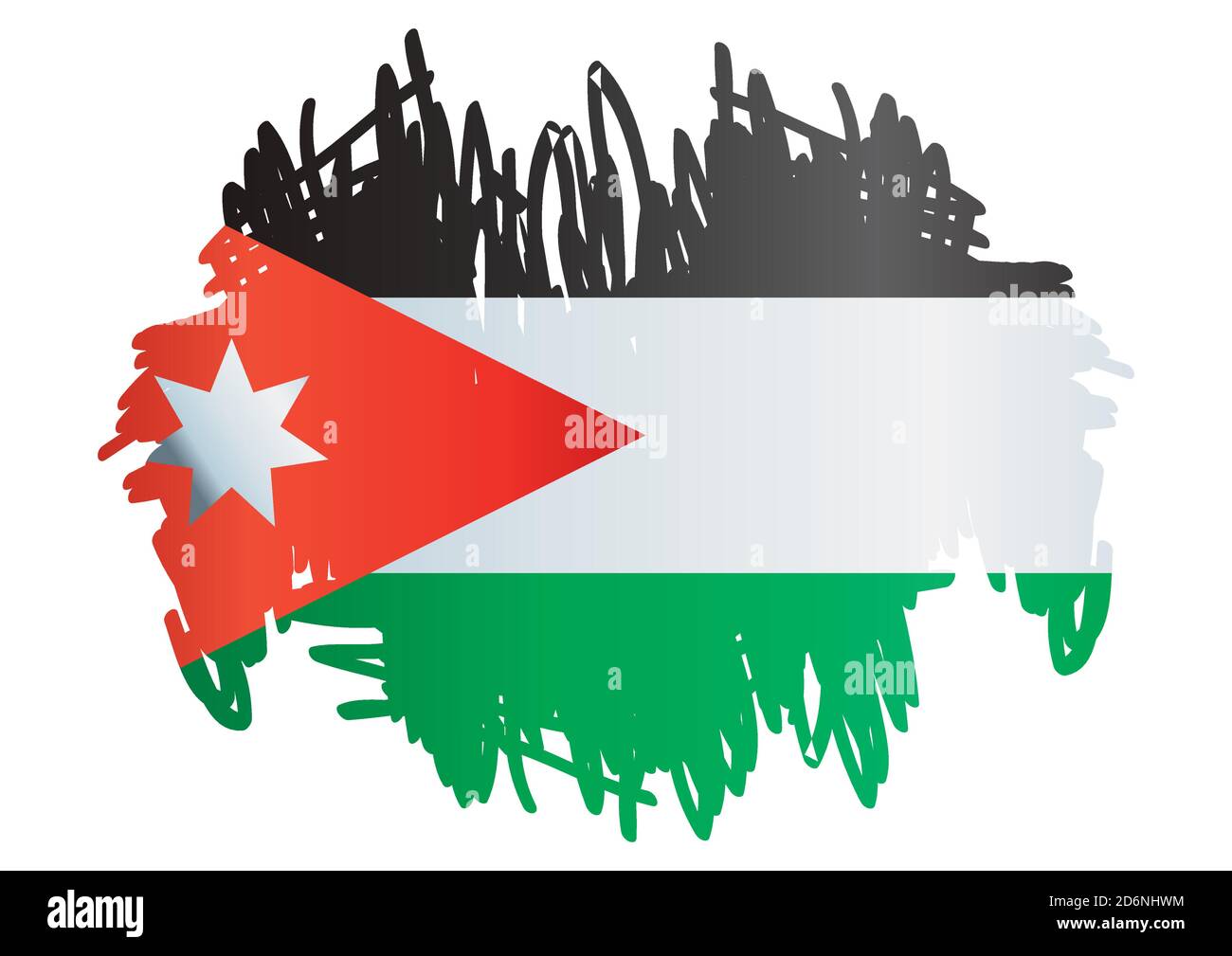Flag of Jordan, Hashemite Kingdom of Jordan. Bright, colorful vector ...