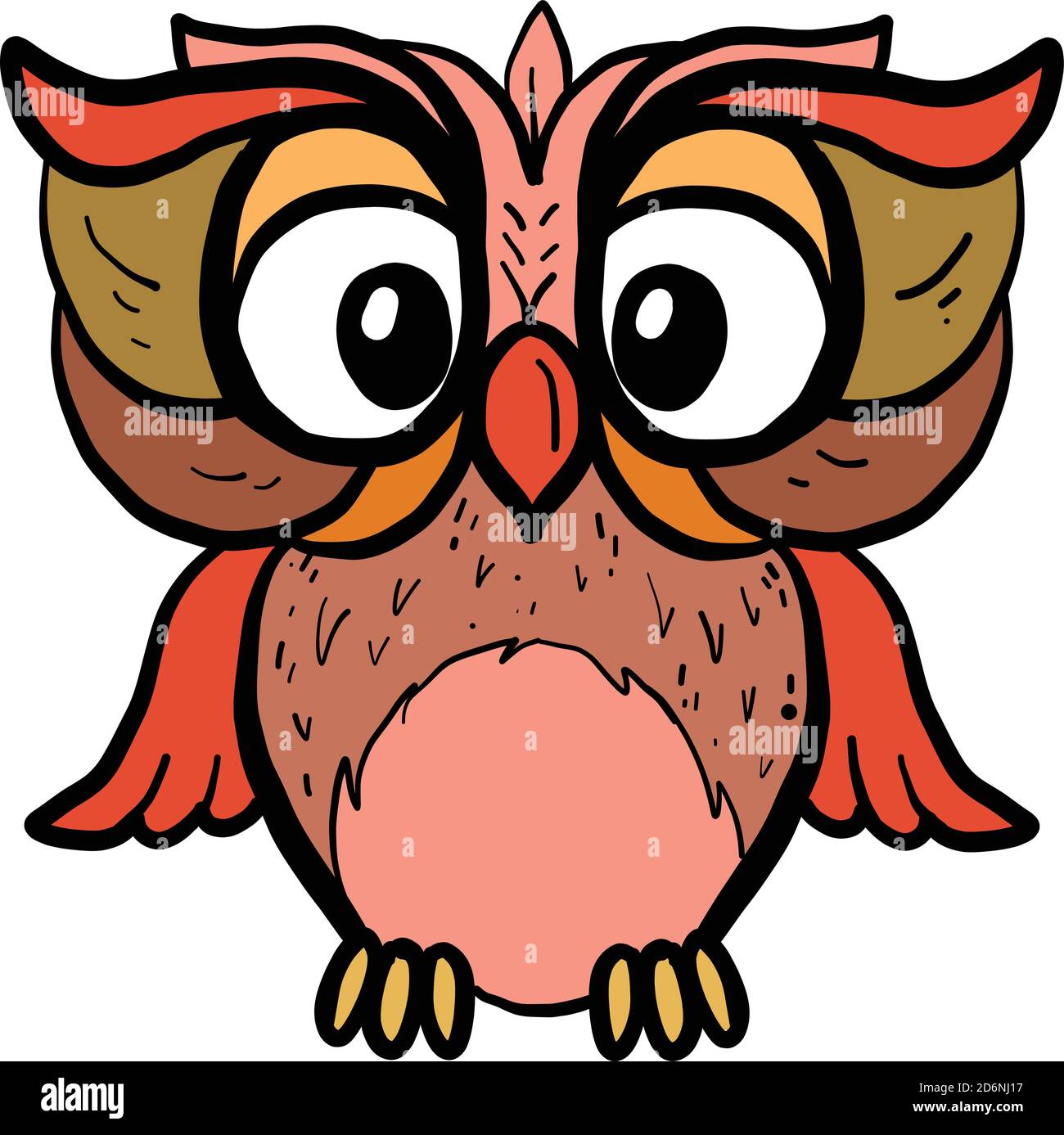 Red owl, illustration, vector on white background Stock Vector Image ...