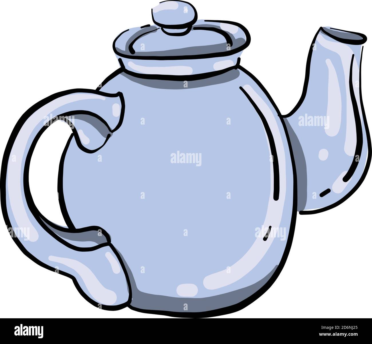 Blue teapot, illustration, vector on white background Stock Vector ...