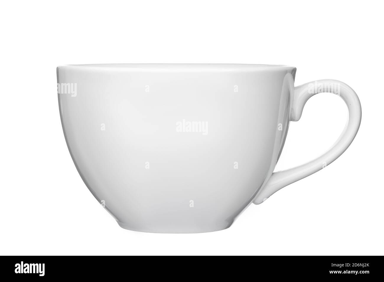 White ceramic tea cup with a minimalistic classic design and a round ...