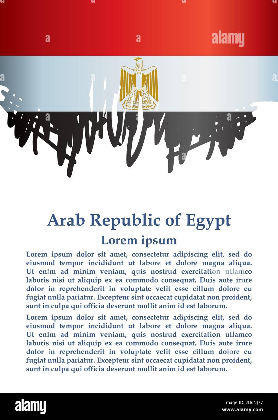 Flag of Egypt, Arab Republic of Egypt. template for award design, an ...
