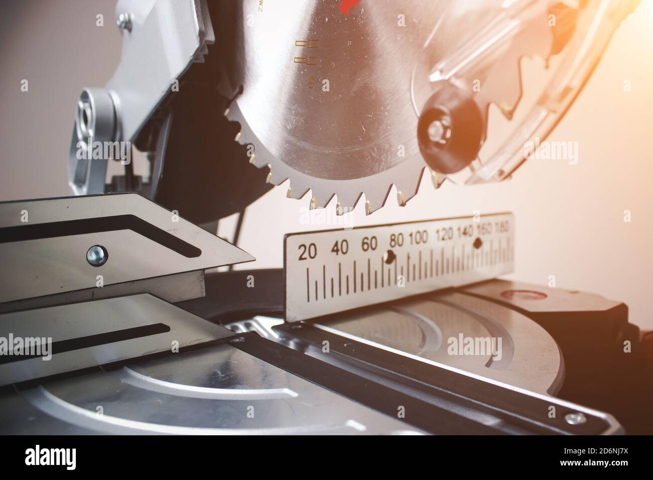 Compound mitre saw. Wood and sawing machine construction ideas concept ...