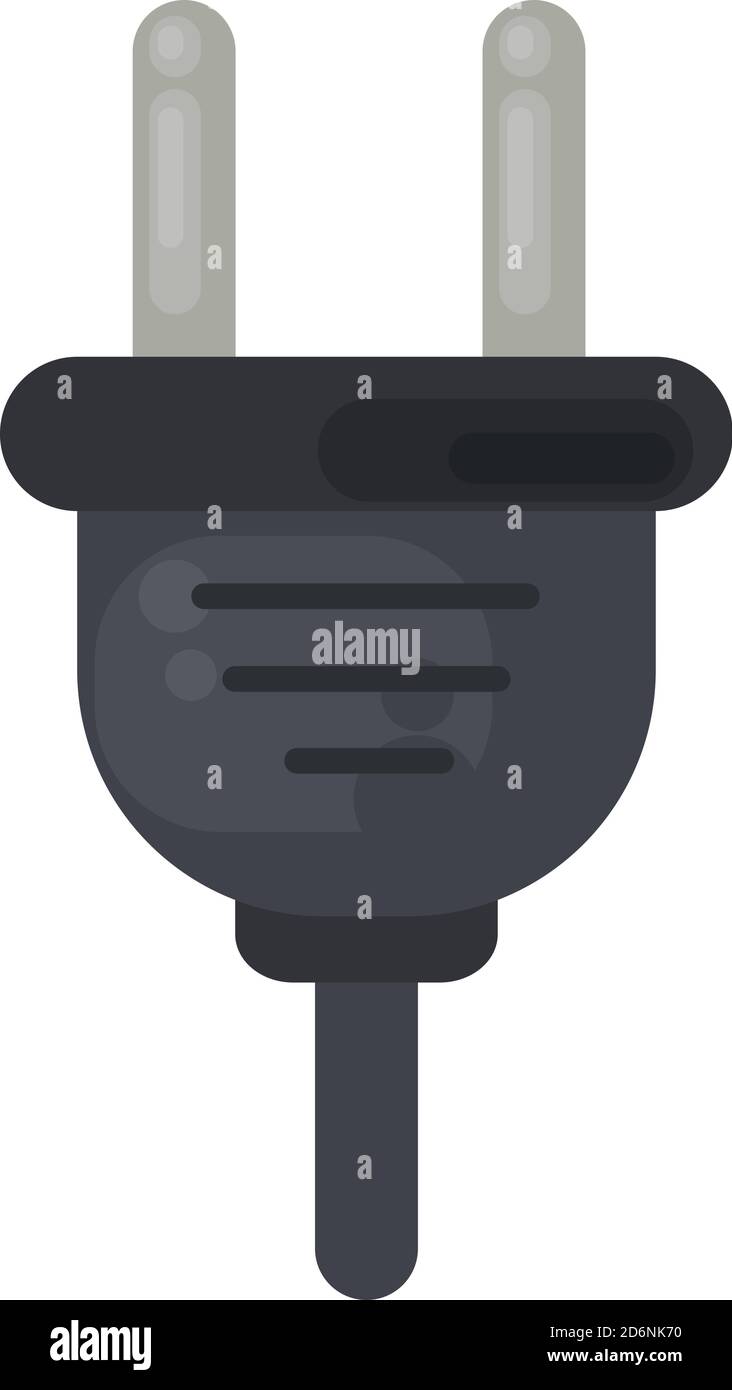 Black electric plug, illustration, vector on white background Stock ...