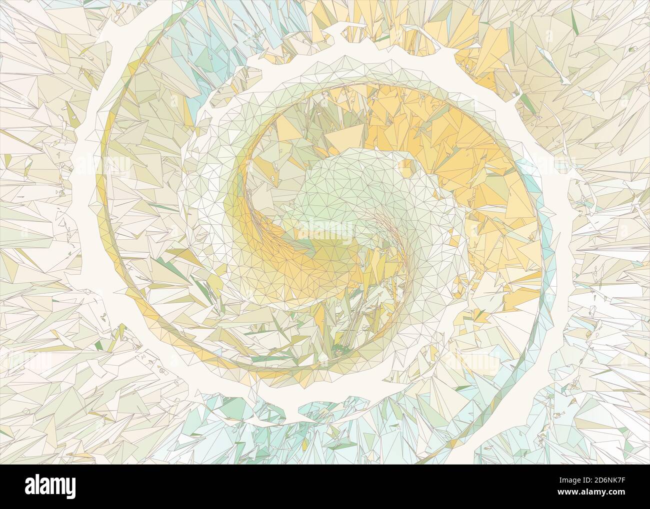 Abstract pastel polygonal spiral shatter background with light blue and ...