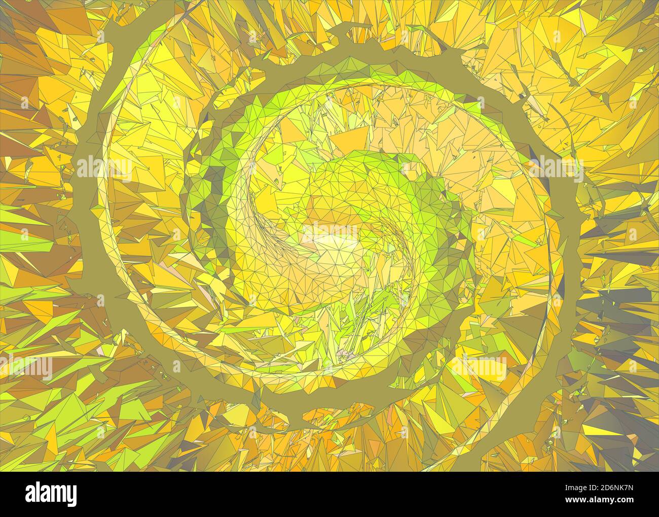 Abstract pastel polygonal spiral shatter background with yellow and ...