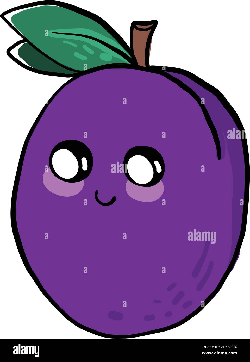 Cute little plum, illustration, vector on white background Stock Vector ...