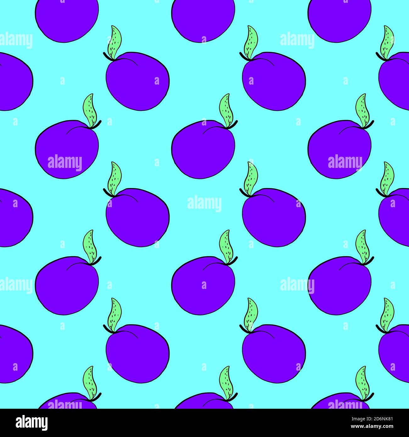 Plums on blue fabric Stock Vector Images - Alamy