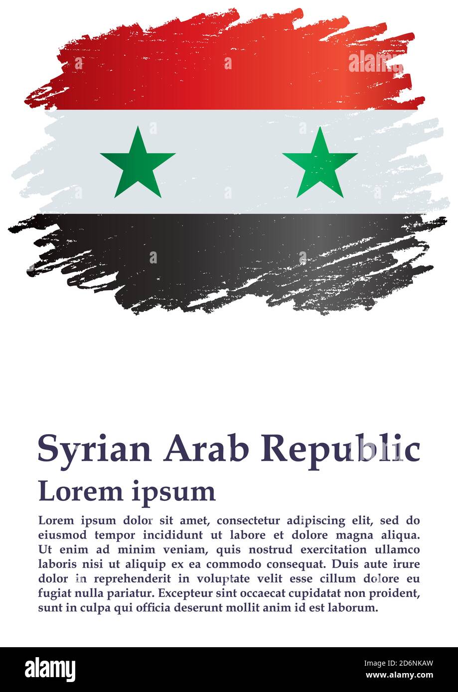 Flag of Syria, Syrian Arab Republic. Template for design award, an ...