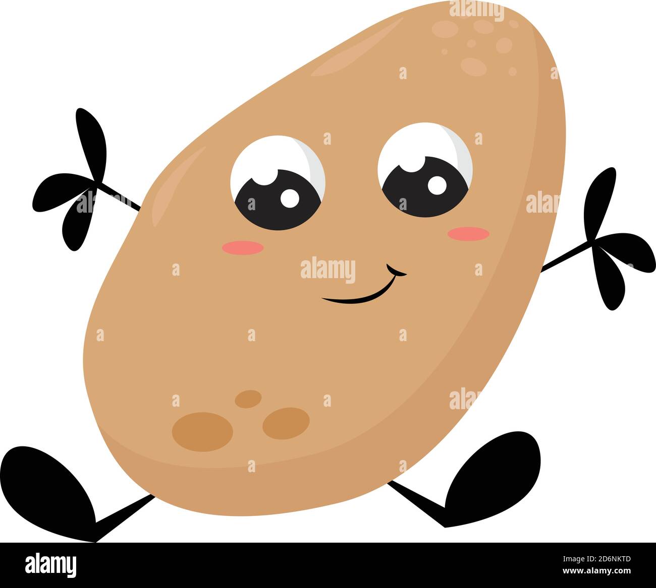 Happy potato, illustration, vector on white background Stock Vector ...