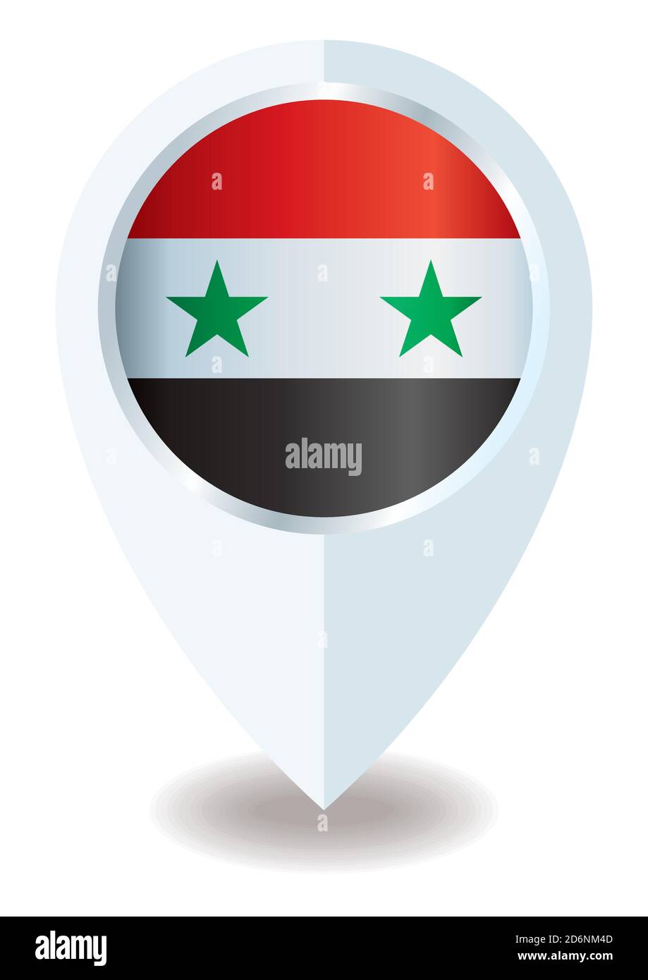 Flag of Syria, location icon for Multipurpose, Syrian Arab Republic ...