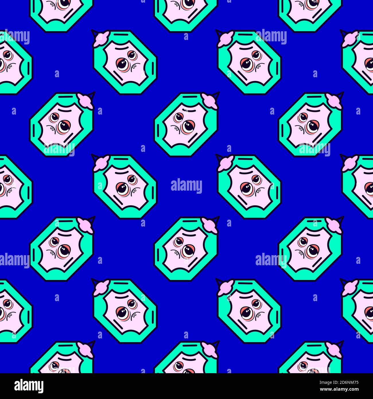 Retro blue square pattern Stock Vector Images - Alamy