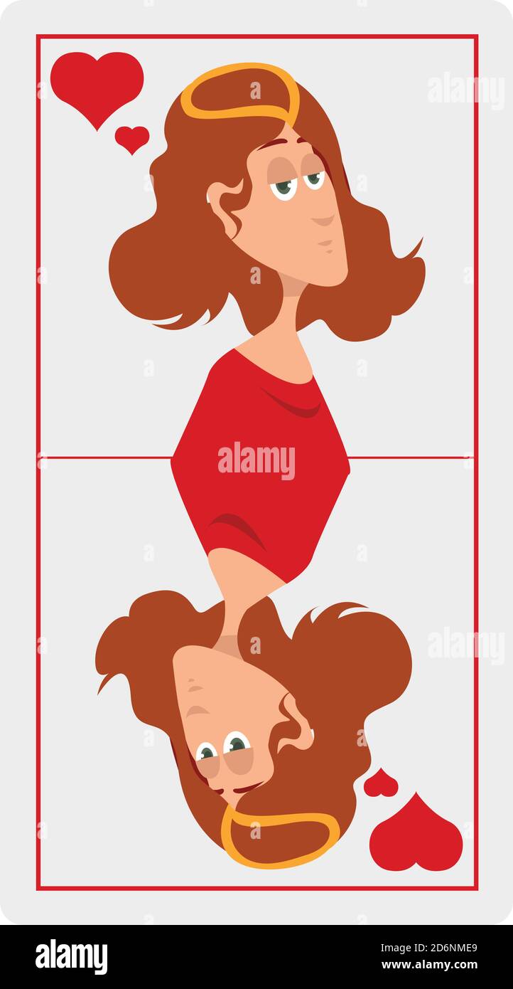 Playing card queen, illustration, vector on white background Stock ...