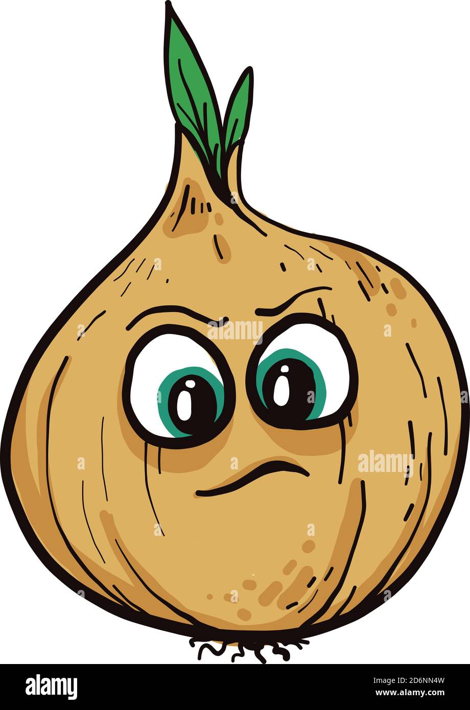 Angry onion, illustration, vector on white background Stock Vector ...