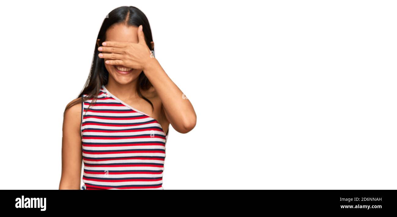 Beautiful Hispanic Woman Wearing Casual Clothes Smiling And Laughing