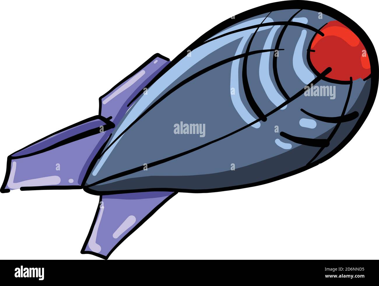 Blue rocket , illustration, vector on white background Stock Vector ...
