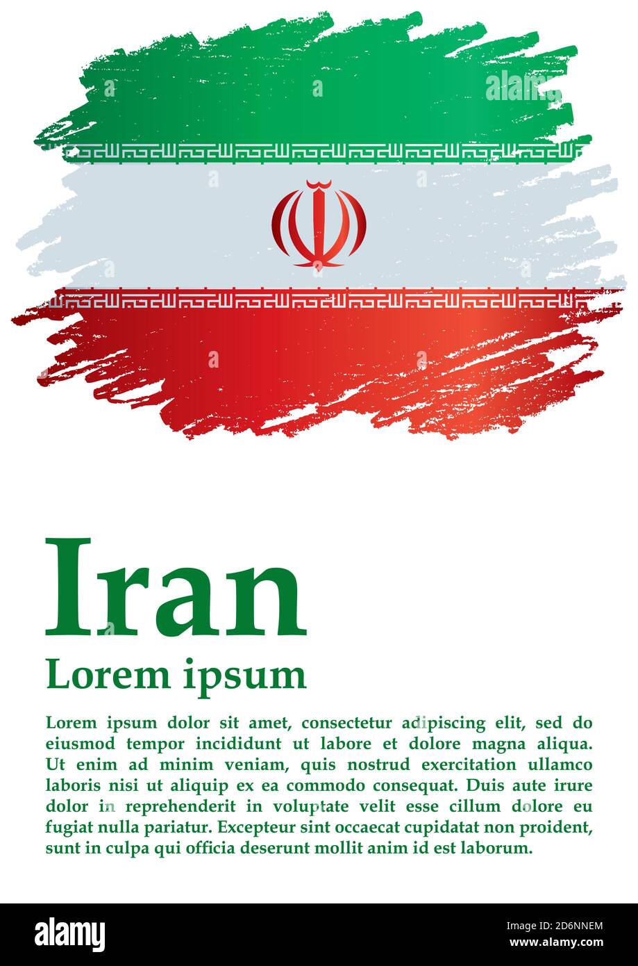 Flag of Iran, Islamic Republic of Iran. template for award design, an ...