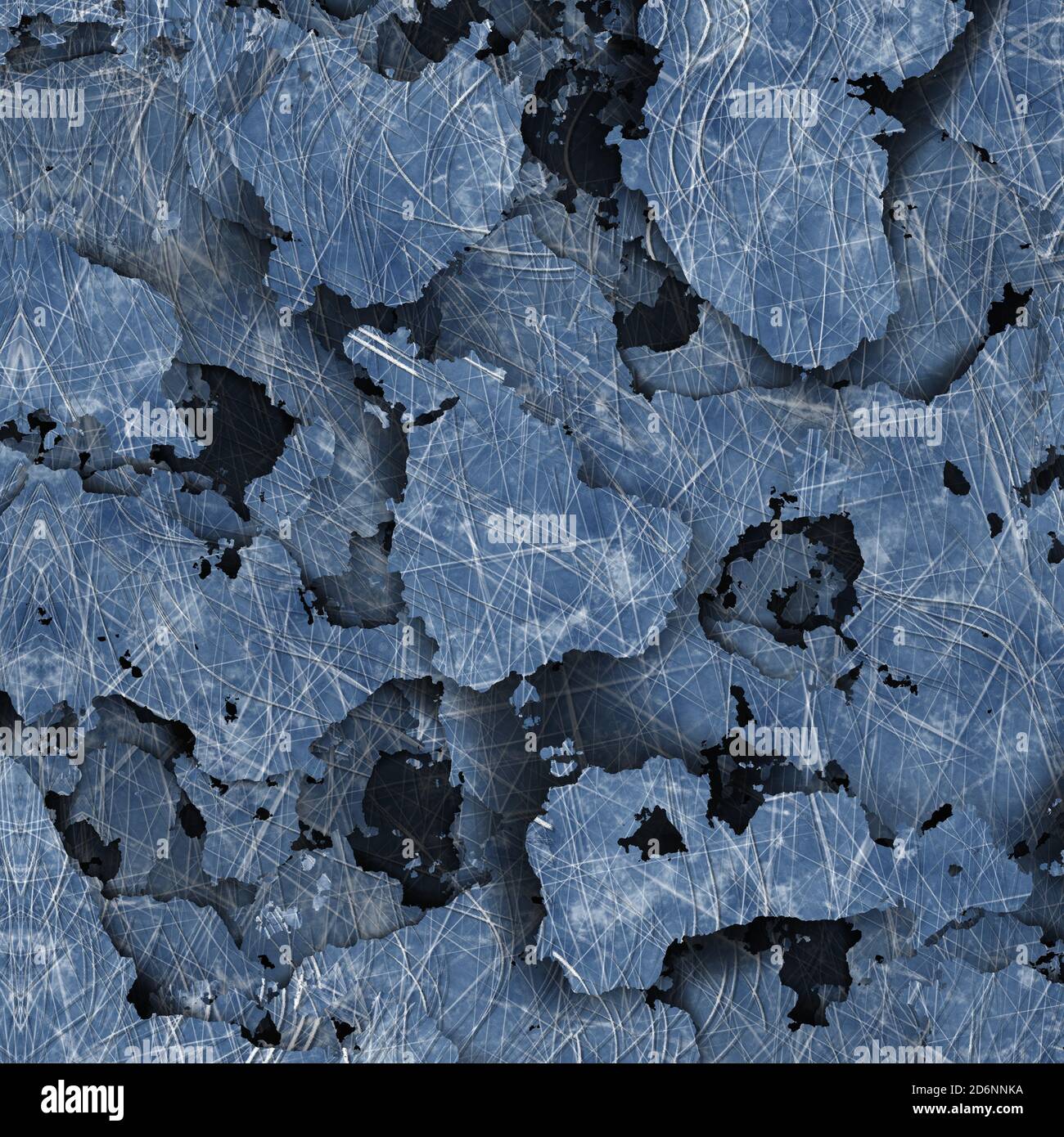 Seamless scratched ice surface background. Frozen water skating line ...